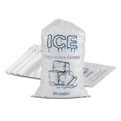 China Portable 8lb 10lb 20lb 25lb Poly Packaging Bag For Ice Cube Packing for sale