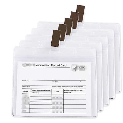 China PVC 4x3 Cdc Vaccination Immunization Vaccine Card Protector With String for sale