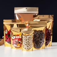China Plastic Aluminum Foil k Bag With Euro Slot Gold Metallic Mylar Stand Up for sale