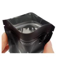 China Resealable Black Mylar k Packaging Bag With Window CMYK / Pantone Printing for sale