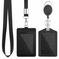 China Detachable Neck Lanyard Strap Badge Reel ID Card Holders Set Retractable for sale
