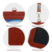 China Vertical PU Leather ID Badge Card Holder for Work ID School ID Metro Card Access Card for sale