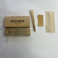 China OEM 1 1/4 Size 77x44MM Pre Rolled Cones 55 Leaves With Gold Foil Tips for sale