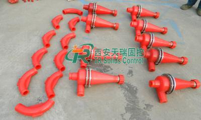 China DN100 Desilter Cyclone with 15-25 Micron Separation and 100 GPM Flow Rate for Solids Control Systems for sale