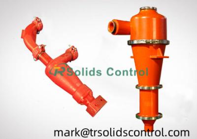 China Desander Cyclones with 1000 GPM Flow Rate and 60-80 Micron Separation for Drilling Solids Control for sale
