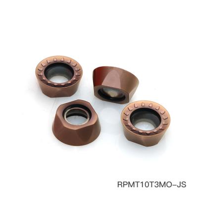 China RPMT10T3MOE-JS Metallic Silver Carbide  Turning Milling Cutter Inserts for sale