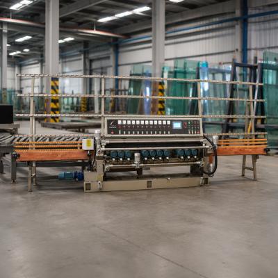 China 11 Motors  Glass Mirror Straight Line Edge Beveling Machine With PLC With Lifting for sale