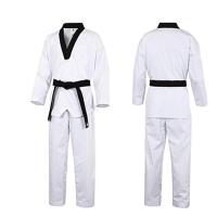 China WTF Striped Taekwondo Outfit Preshrunk Fabric Taekwondo Apparel for sale