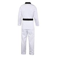 China WTF Striped Taekwondo Outfit Preshrunk Fabric Taekwondo Apparel for sale