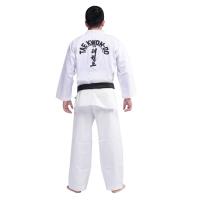 China WTF Striped Taekwondo Outfit Preshrunk Fabric Taekwondo Apparel for sale