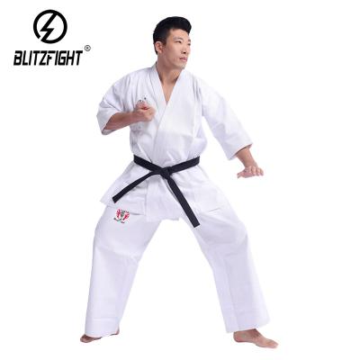 China Thin Breathable Karate Kyokushin Kimono Preshrunk White Karate Uniform for sale