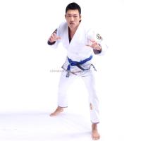China 100% Preshrunk BJJ GI 550gram Pearl Weave Jujitsu Outfit White Black for sale