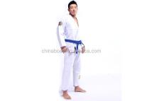 China 100% Preshrunk BJJ GI 550gram Pearl Weave Jujitsu Outfit White Black for sale