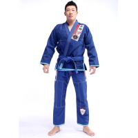 China Blue Brazilian Jiu Jitsu Kimono Embroidery Logo BJJ GI For Man for sale