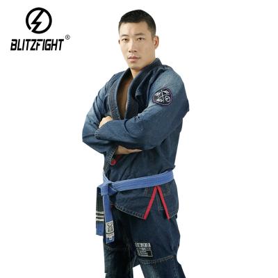 China Denim Style Jiu Jitsu Gi Kimono Black Brazilian Jiu Jitsu Outfit for sale