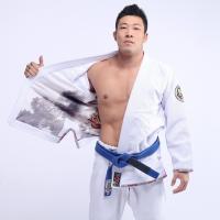 China 420G GI Jiu Jitsu Uniform With Dragon Design White Brazilian Jiu Jitsu Suit for sale