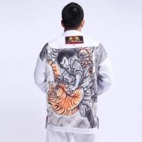 China 420G GI Jiu Jitsu Uniform With Dragon Design White Brazilian Jiu Jitsu Suit for sale