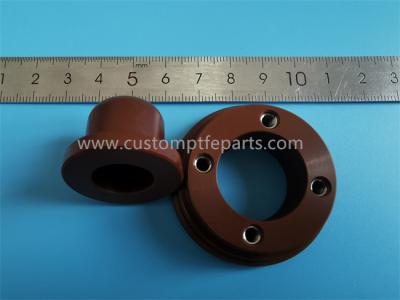 China PI Vespel Parts Dark Brown Bearings With Thread Inserts for sale