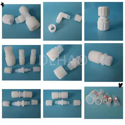 China PTFE Union Tee Ball Valve Elbow Hydraulic PFA Card Sleeve Nut for sale