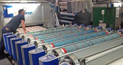 China Uniform Open Area Strong Elasticity Rotary Screen Printing 819 Repeat 195M for sale