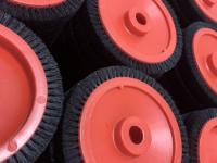 China PBT PP Brass Wire Pig Hair Dyeing And Finishing Brush Wheels Dyeing Brushes for sale