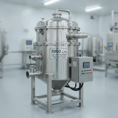 China 5000L/H Disc Stack Separator Centrifuge Spirulina Microalgae Harvesting with SS316L Food Grade 440V 3 Phase Design for sale