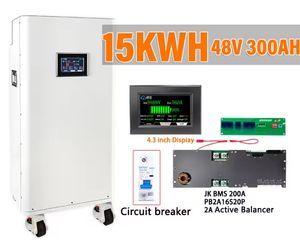 China Hot Selling 48V 51.2V 280ah 314ah 320ah 330ah LiFePO4 Battery DIY Kit 15kwh Standing Type Box with 200A Jk BMS for sale