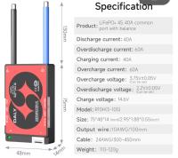 China Efficient BMS with 40A Charge/Discharge and Active Balance for 8s-17s for sale