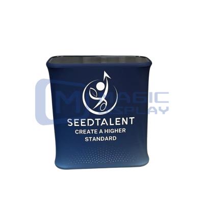 China Portable Fabric Trade Show Podium Counter 31x38in with Custom Graphic Wrap for sale