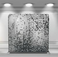 China Aluminum Tube Stand Pillowcase Backdrop Silver Sequin Display For Events for sale
