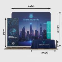China Trade Shows Booth Set with Backdrop Banner Stand Table Cover Display for sale