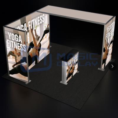 China Aluminum Alloy SEG Light Box 10x10ft Trade Show Display Booth Stand with Backlit Fabric for sale