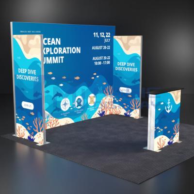 China 3x3m Dye Sublimation Lightbox Booth Modular Exhibition Stands for sale