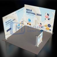 China SEG Light Box Exhibition Backdrop with Dye Sublimation Printing, Tool-Free Assembly, and Custom Sizes for sale