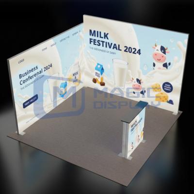 China SEG Light Box Exhibition Backdrop with Dye Sublimation Printing, Tool-Free Assembly, and Custom Sizes for sale