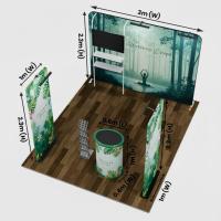 China 3x3m Portable Fabric Trade Show Booth Set 250gsm Polyester Aluminum Frame for sale