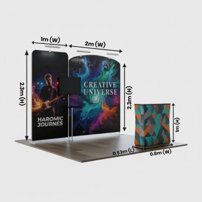 China 3x3m Trade Show Booth 250gsm Polyester Fabric Tool-Free Assembly Dye Sublimation Exhibition Display for sale
