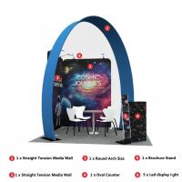 China 3x3m Curved Fabric Pop Up Display Trade Show Booth 250gsm Polyester for sale