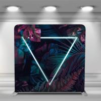 China Neon Tropical Triangle Pillowcase Backdrop Custom Printed Fabric Backdrops for sale