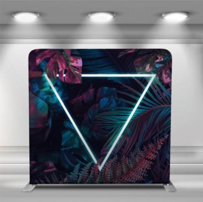 China Neon Tropical Triangle Pillowcase Backdrop Custom Printed Fabric Backdrops for sale