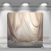 China Double Sided Pillowcase Backdrop Frame 8x8ft Dye Sublimation Fabric Trade Show Display for sale