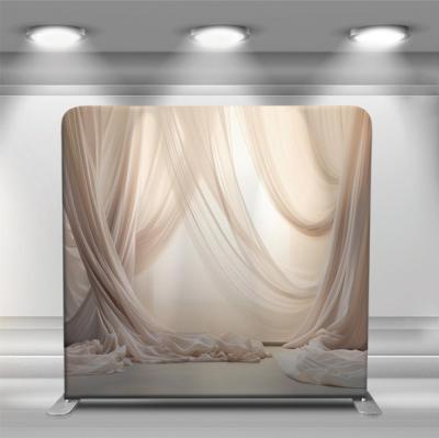 China Double Sided Pillowcase Backdrop Frame 8x8ft Dye Sublimation Fabric Trade Show Display for sale