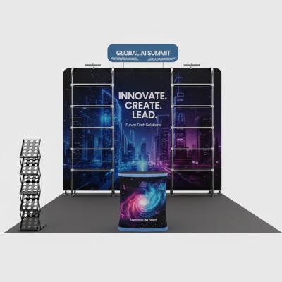 China Tension Fabric Trade Show Booth 3m x 2.4m Aluminum Frame Custom Display for sale