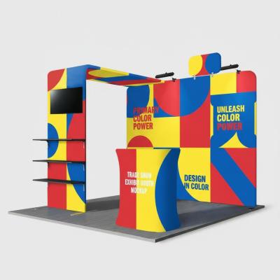 China Custom Modular Trade Show Booth 3m Wide Aluminum Frame Fabric Wall for sale
