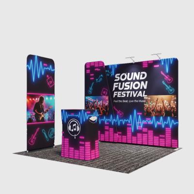 China Portable Fabric Trade Show Booth System 3m x 2.3m with Aluminum Frame for sale