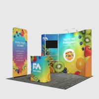 China Custom Fabric Display Trade Show Booth 3m x 2.3m with Aluminum Frame 250gsm Polyester for sale