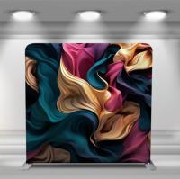 China Custom Straight Pillowcase Backdrop 250g Polyester Dye Sublimation Aluminum Frame for sale