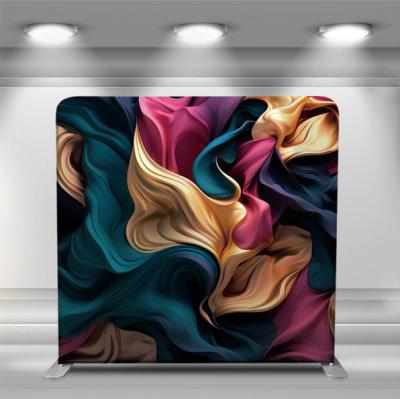 China Custom Straight Pillowcase Backdrop 250g Polyester Dye Sublimation Aluminum Frame for sale