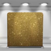China Gold Sparkle Pillowcase Backdrop Dye Sublimation Stretch Fabric Backdrop for sale