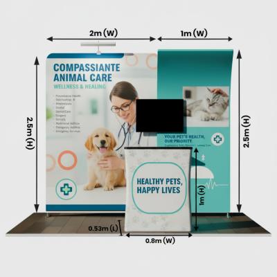 China Modular Trade Show Booth 10x10ft Aluminum Frame with 250gsm Polyester Fabric for sale
